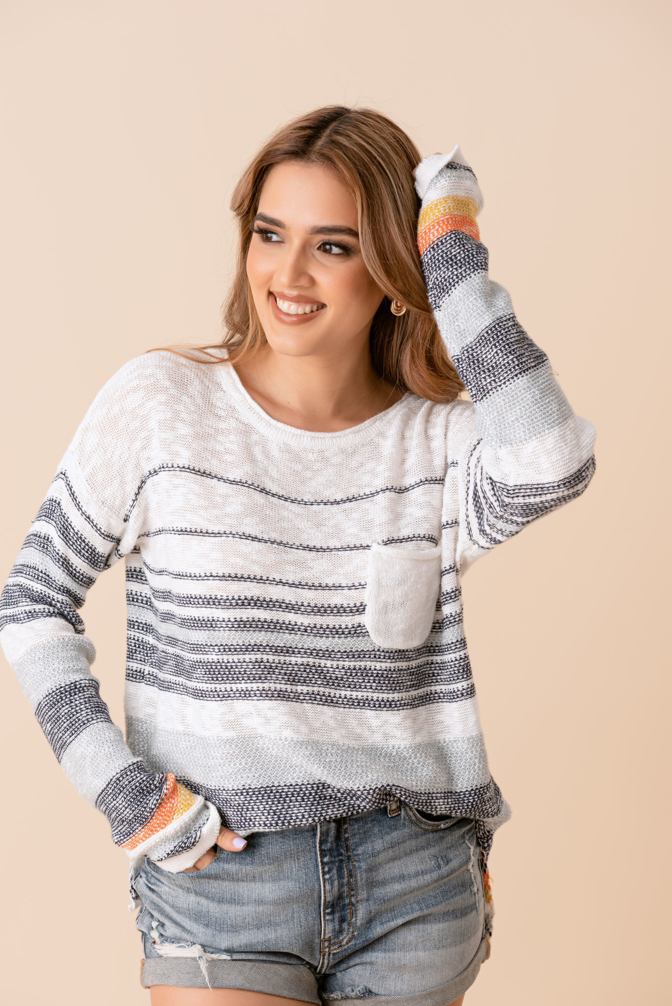 Kenana. Top Manga Larga Rayas (Exclusivo Pagina)